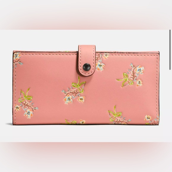 Coach | Bags | Coach Slim Trifold Wallet Pink Floral | Poshmark